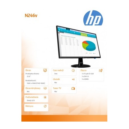 HP Inc. Monitor N246v 23.8 3NS59AA