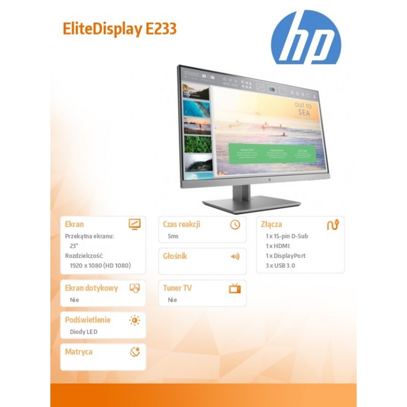 HP Inc. Monitor 23 EliteDisplay E233 Monitor 1FH46AA
