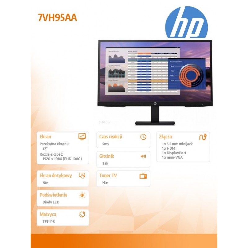 HP Inc. Monitor P27h G4 FHD Height Adjust 7VH95AA